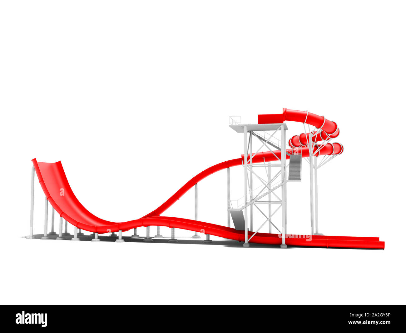 Red water slide Cut Out Stock Images & Pictures - Alamy