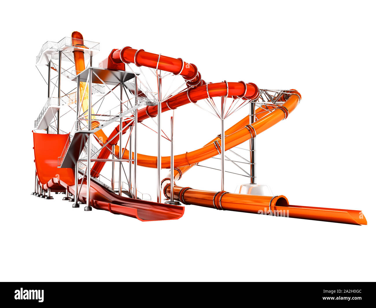 Red water slide Cut Out Stock Images & Pictures - Alamy