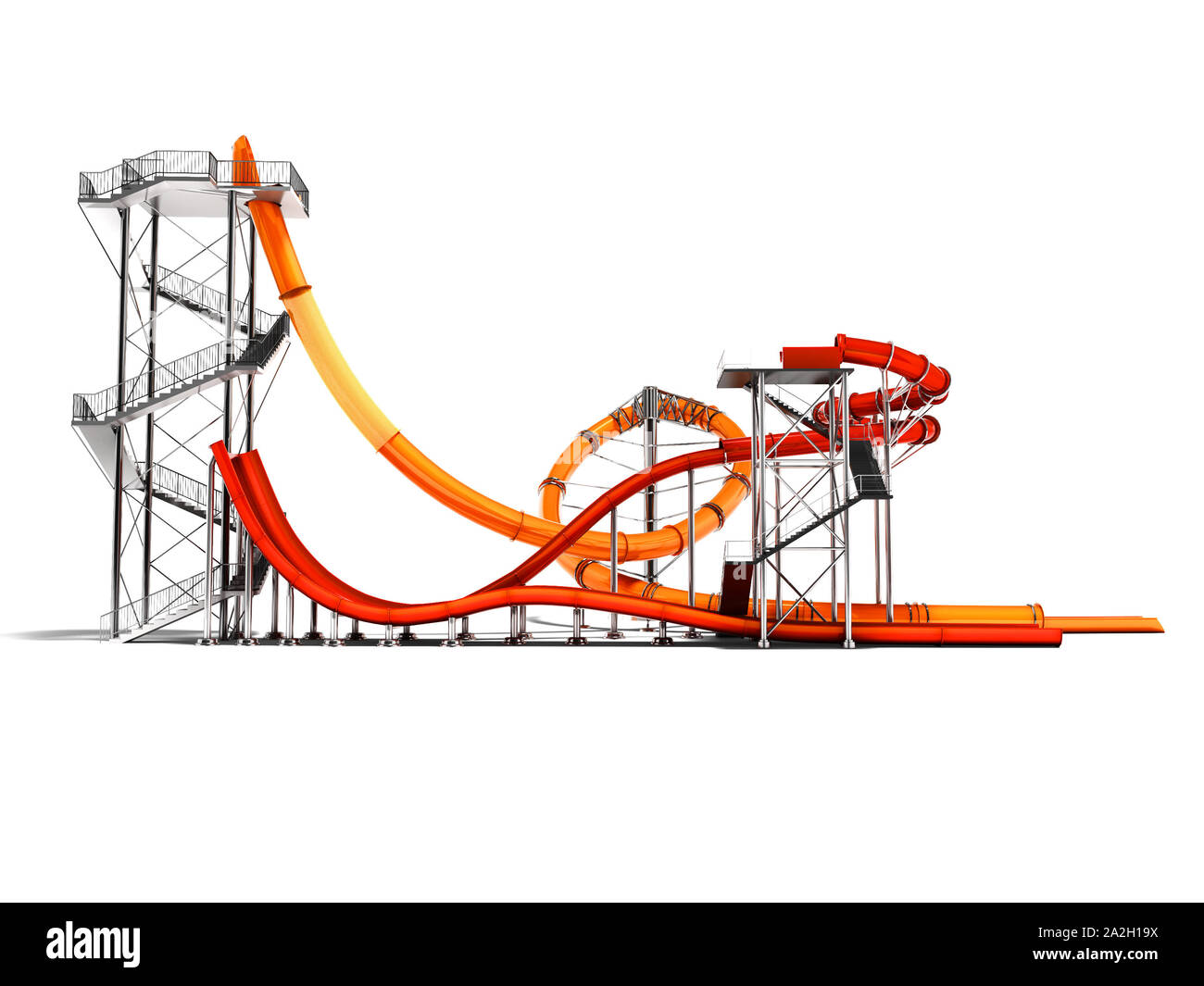 Red water slide Cut Out Stock Images & Pictures - Alamy