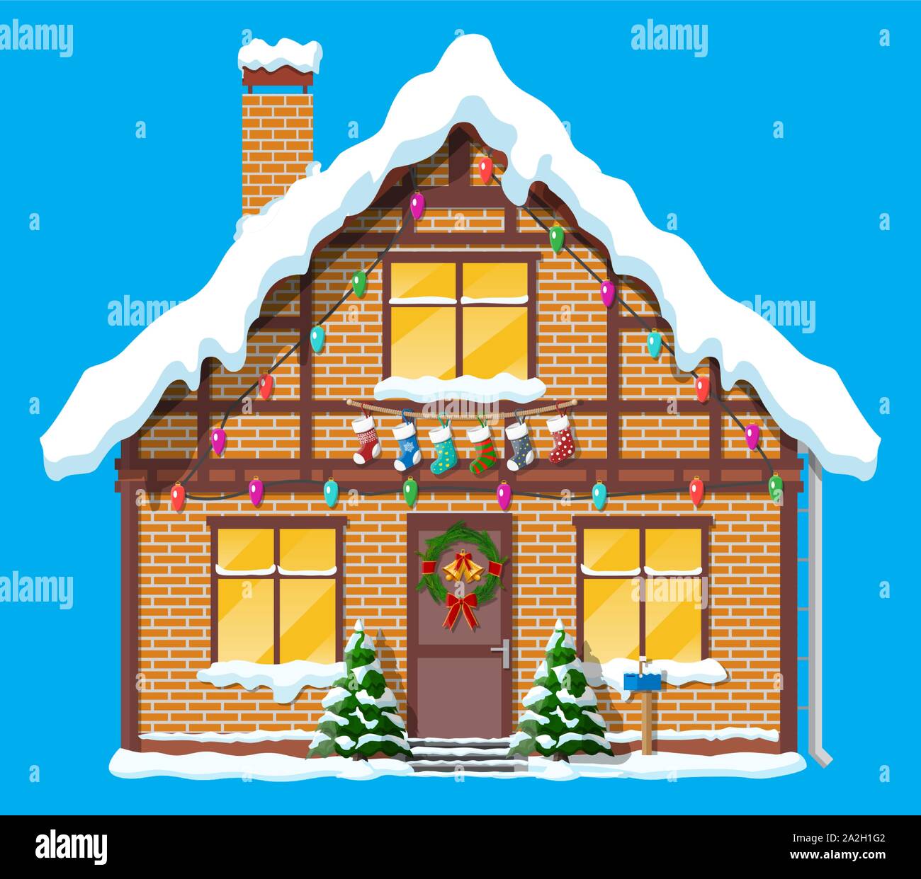 Holly cottage Stock Vector Images - Alamy