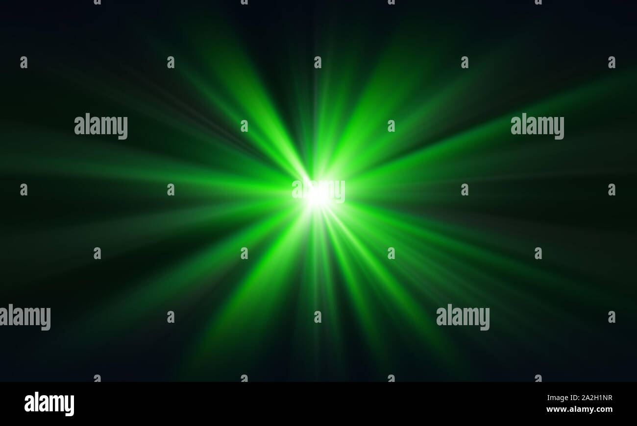 Green laser beam on a dark background Stock Photo - Alamy