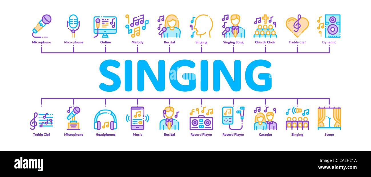 Singing Song Minimal Infographic Banner Vector Stock Vector Image & Art ...