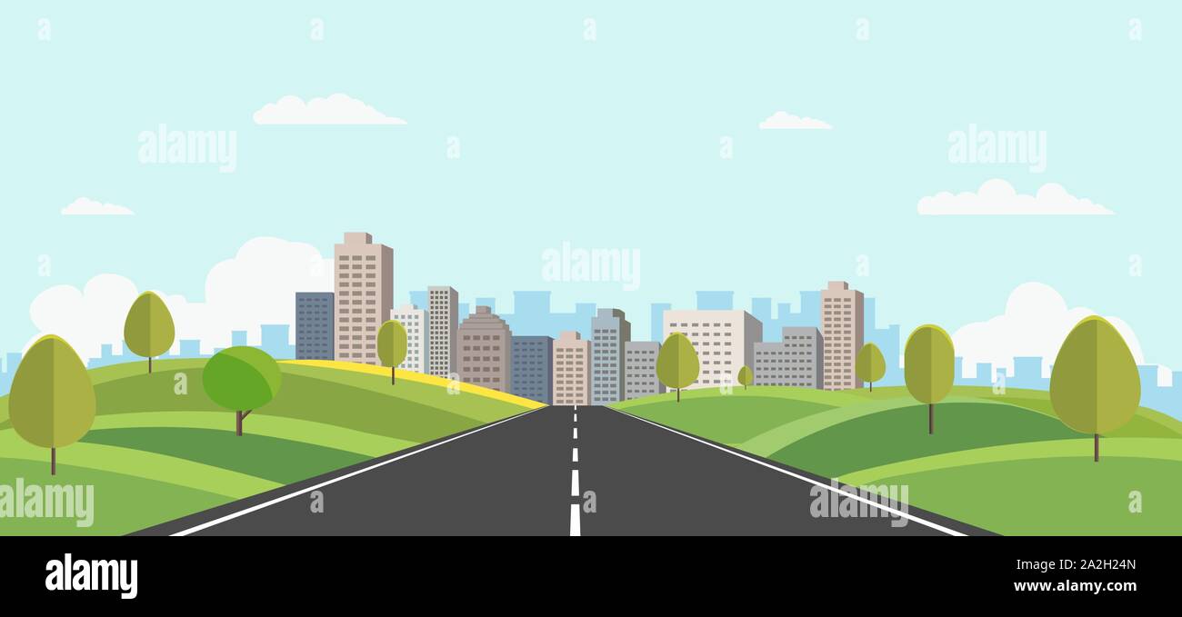 City Road Vector Wallpaper