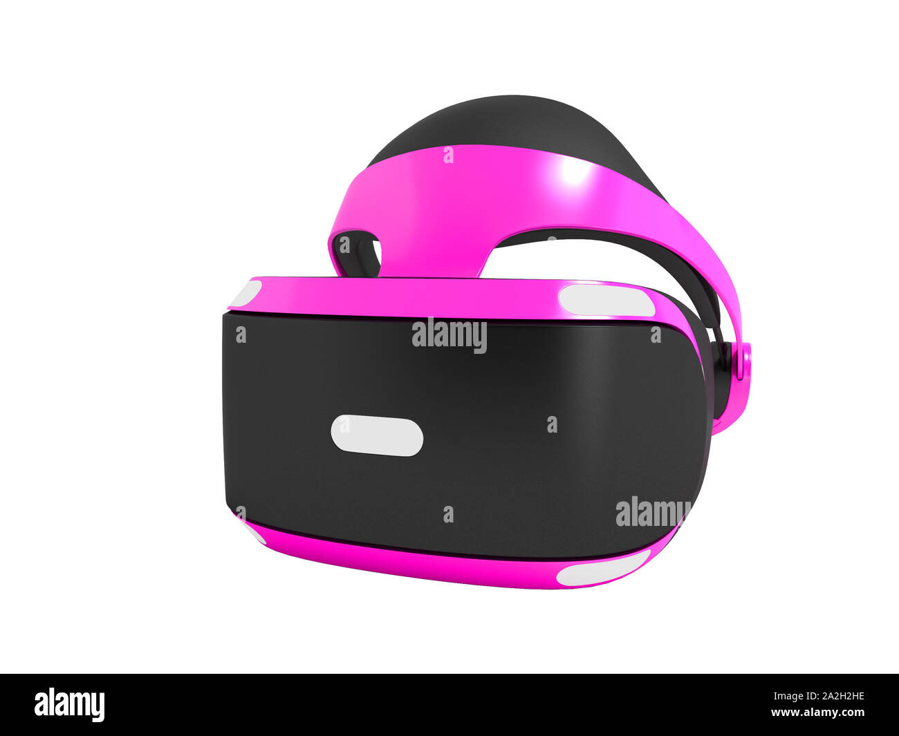 Purple virtual reality glasses isolated on the right 3D render on white ...