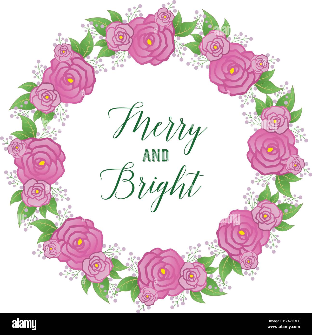 Cute pink rose flower frame background, for lettering of merry and ...