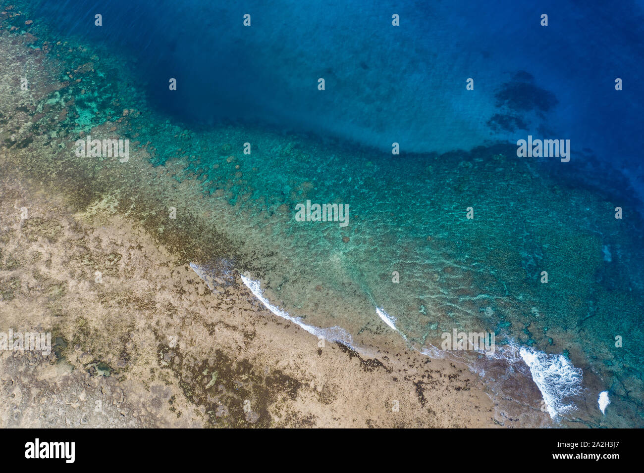Aerial view taken of coastal area near Cloud 9 surf area,Siargao ...