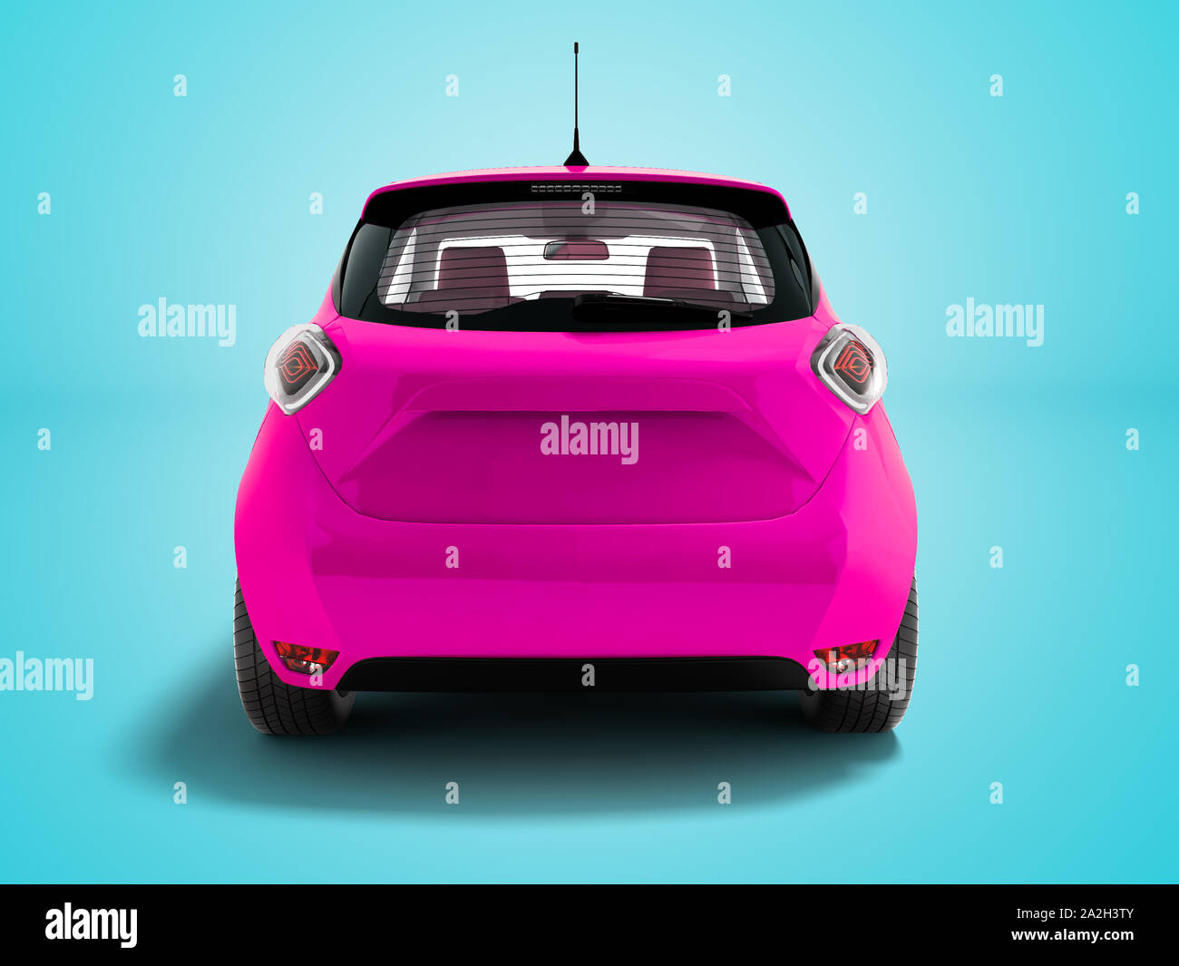 Modern violet electric car hatchback for carrying passengers at the ...