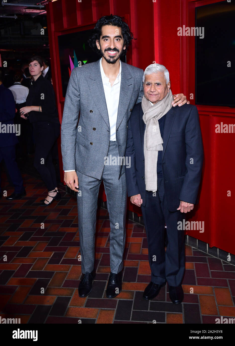 Dev Patel and his grandfather Maganial Patel attending the afterparty ...