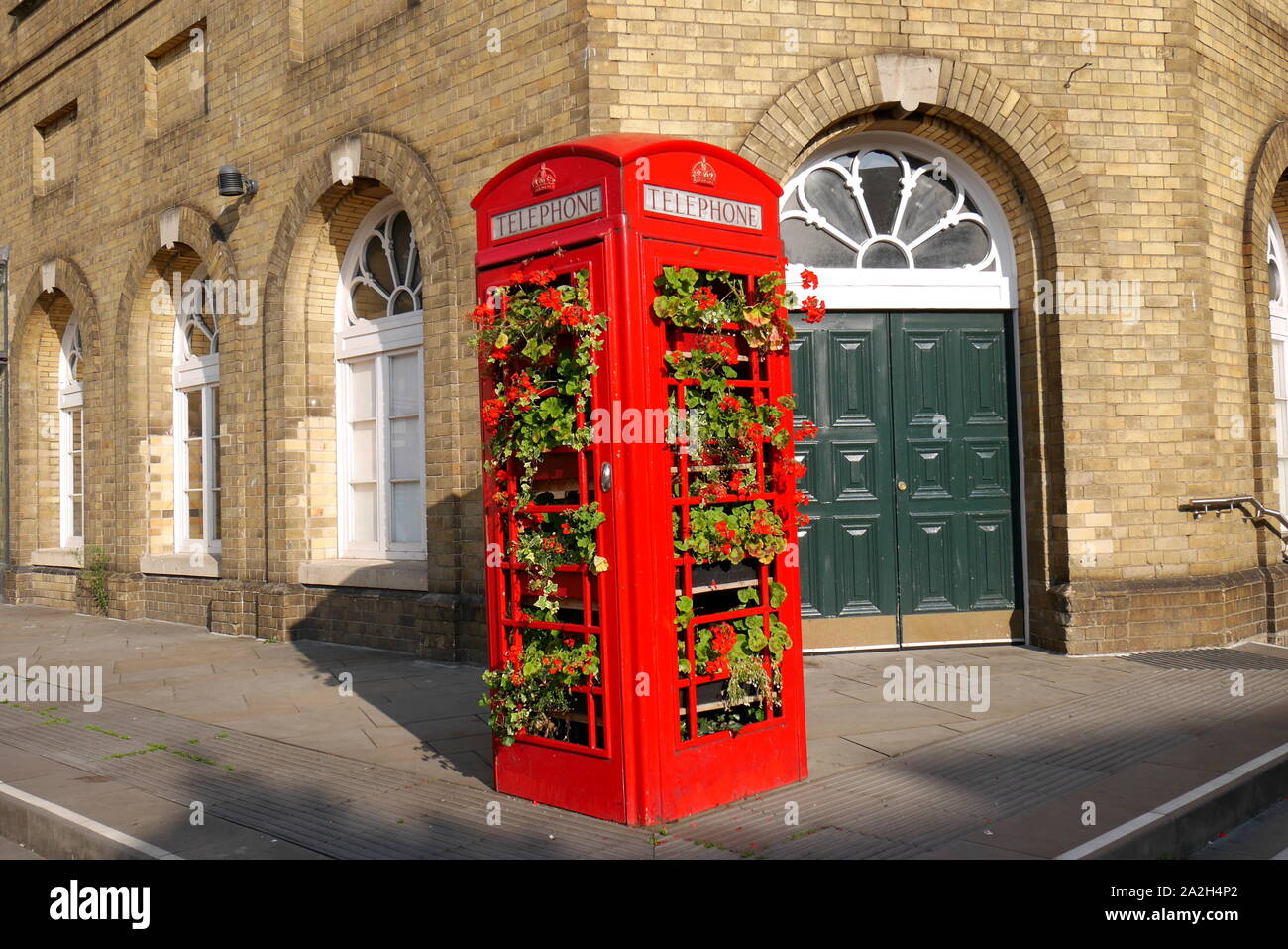 Telephone box with flowers growing out of it, Bath, England, United ...
