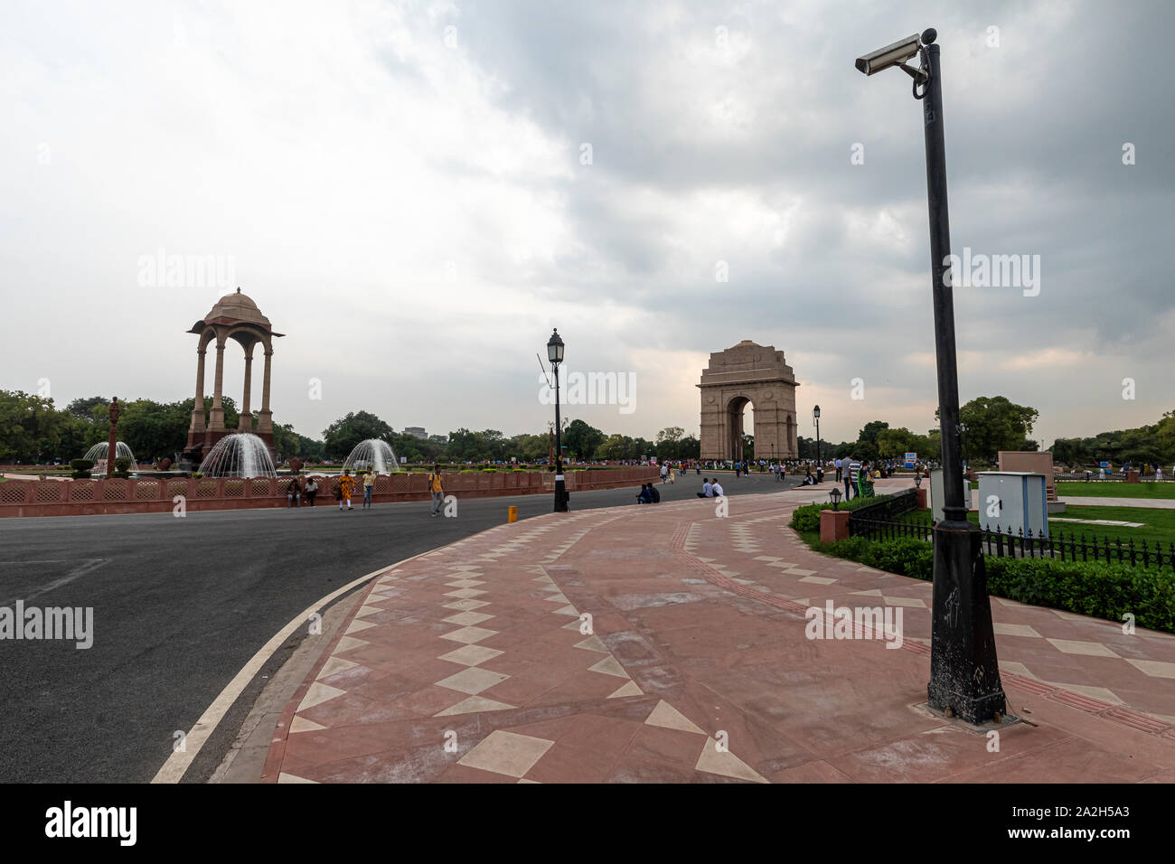 CCTV camera security at the lawns of India Gate monument in New Delhi ...