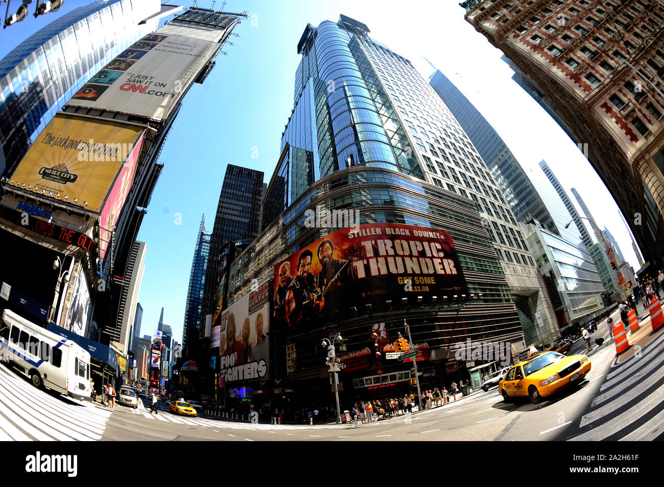 Wide Angle View of Time Square in New York Stock Photo - Alamy