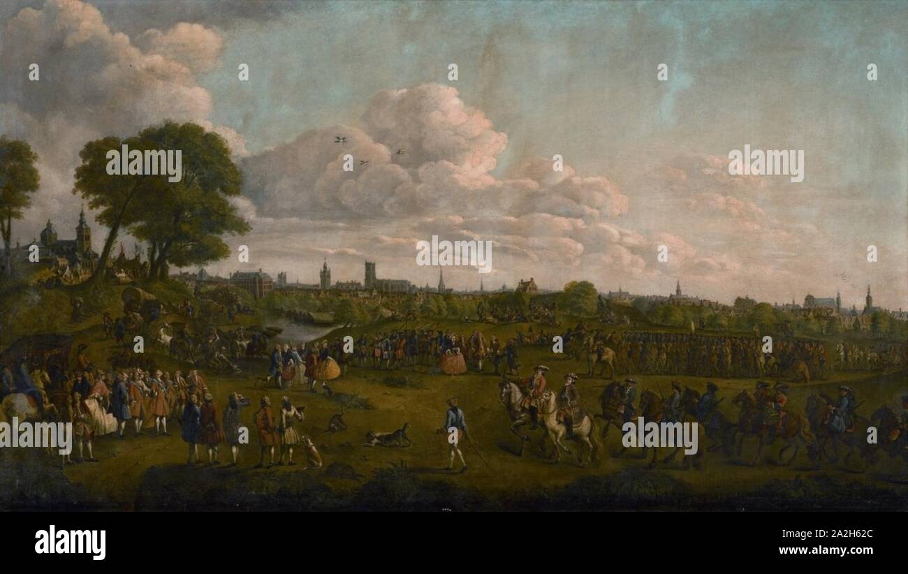 Engelbert Van Siclers - Louis XV reviews the French troops in front of ...