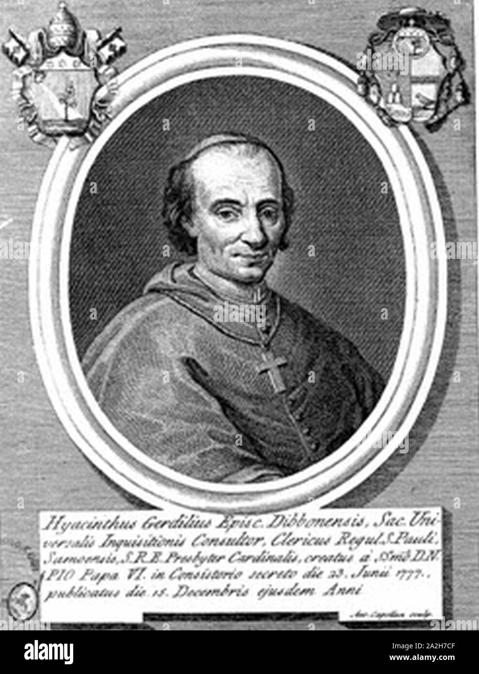 Engraving of Hyacinthe Sigismond Gerdil Stock Photo - Alamy