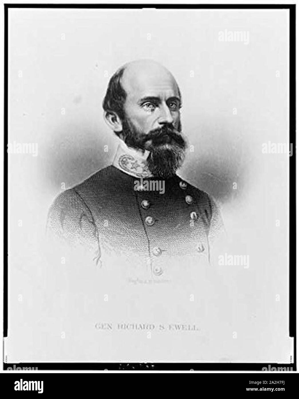 Engraving of Richard S. Ewell by Alexander Hay Ritchie Stock Photo - Alamy