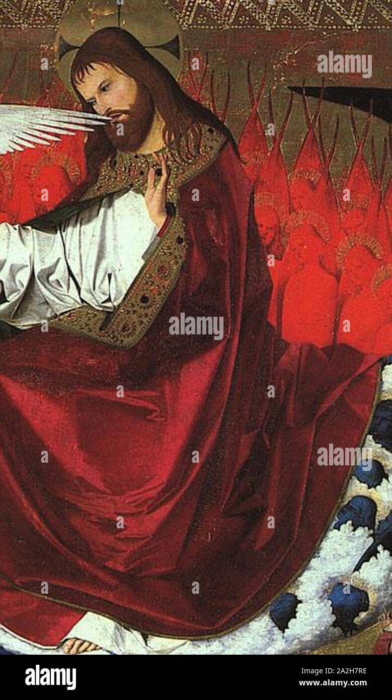 Enguerrand Quarton - The Coronation of the Virgin detail - Jesus Stock ...