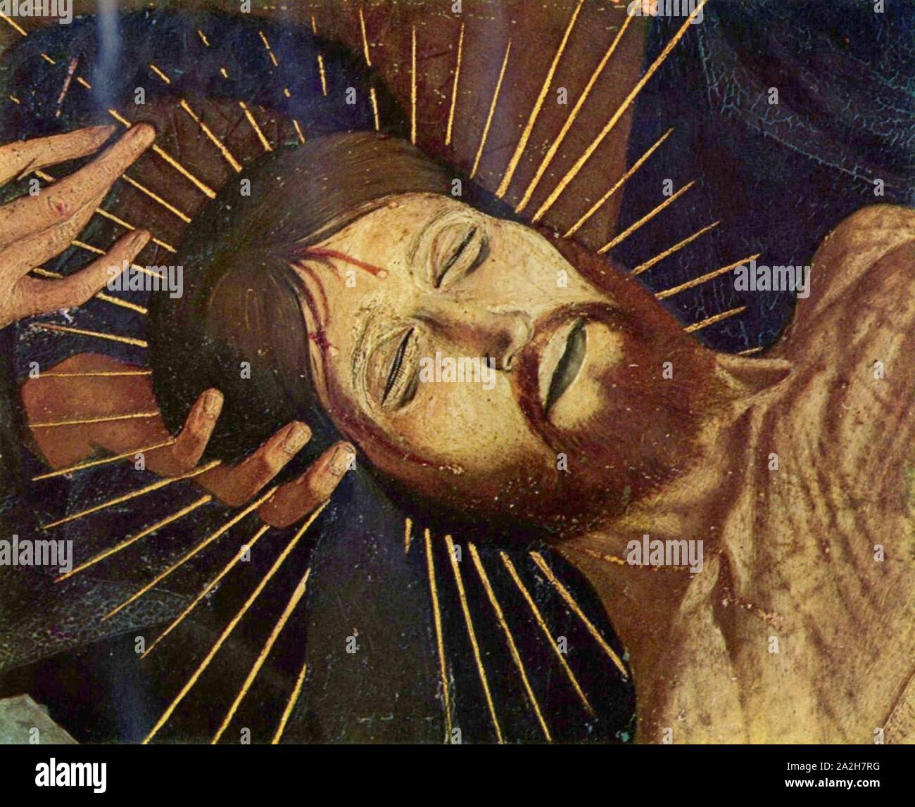 Enguerrand Quarton, La Pietà de Villeneuve-lès-Avignon (c. 1455, detail ...