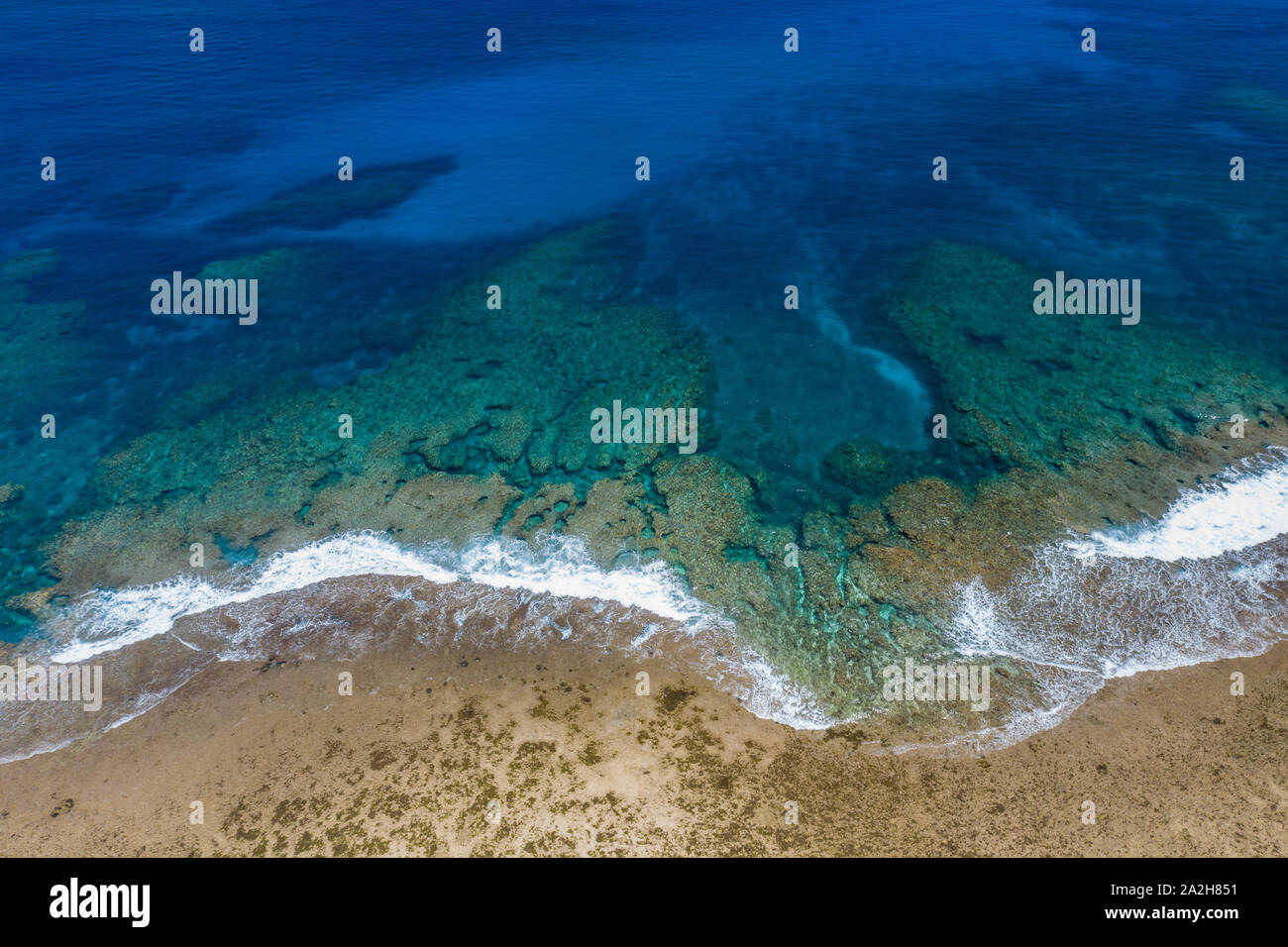 Aerial view of coastal area near Cloud 9 surf area,Siargao,Philippines ...