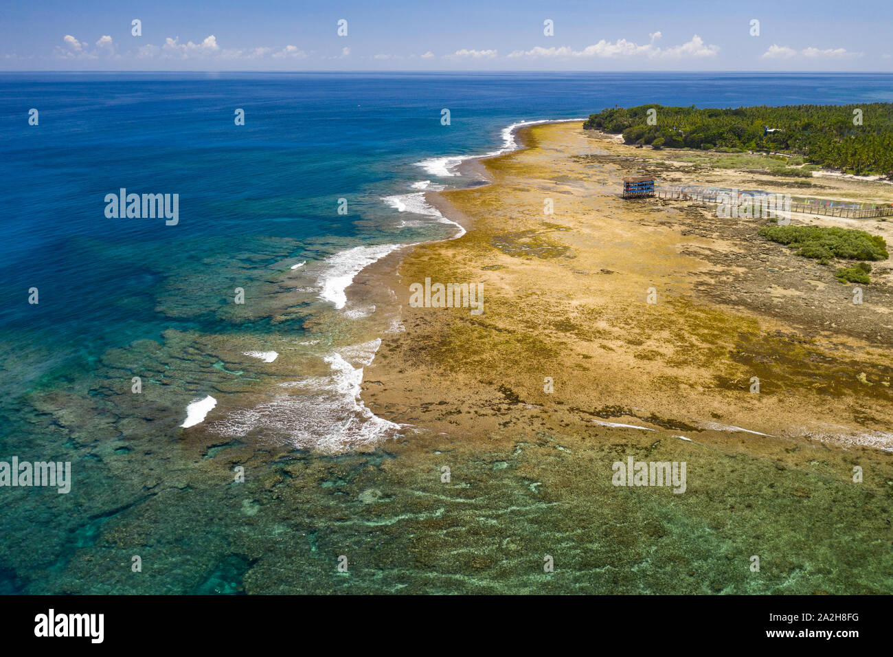 Aerial view of famous cloud 9 surf break,Siargao,Philippines Stock ...