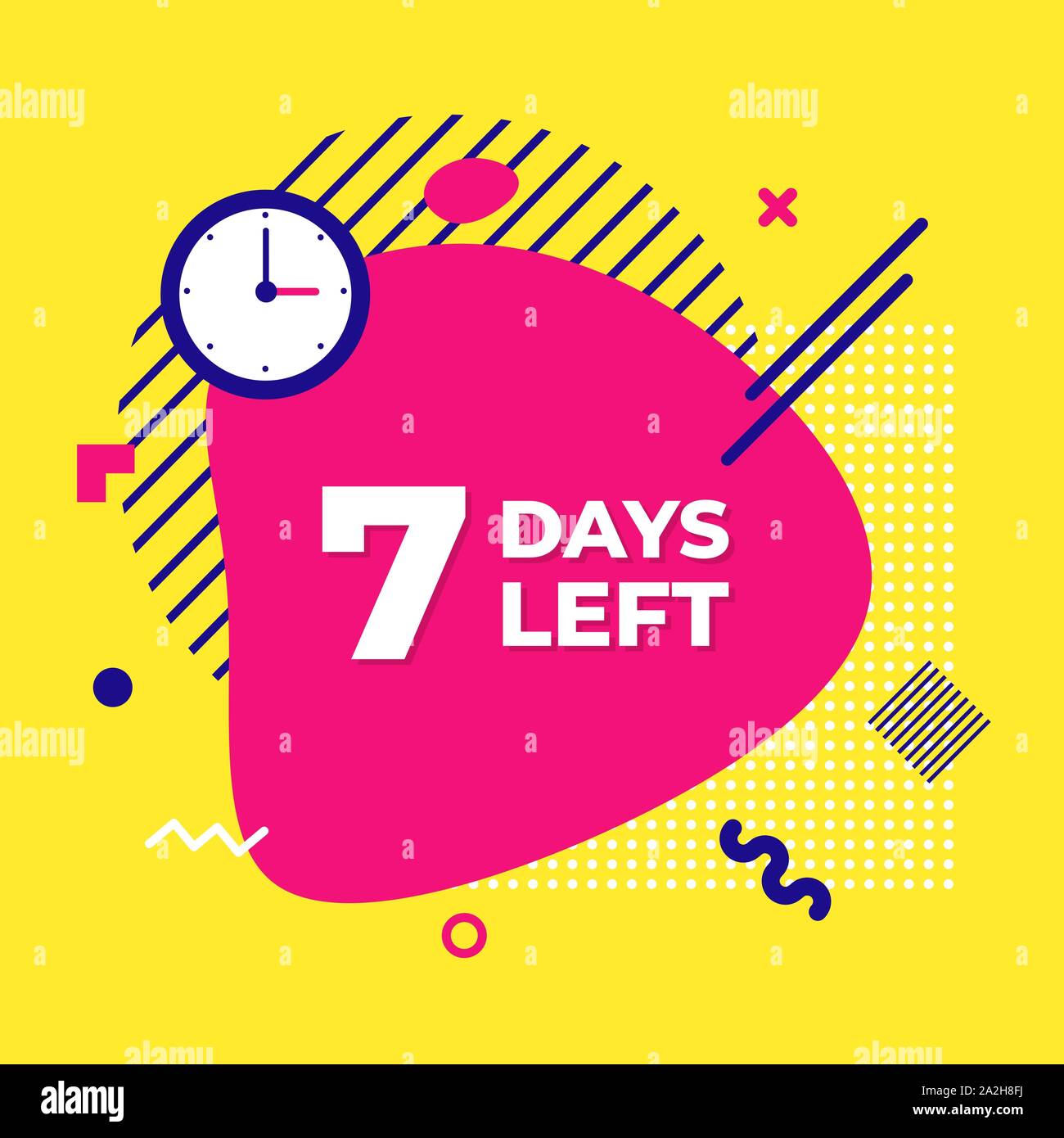 Sale countdown liquid abstract elements seven days left sign vector ...
