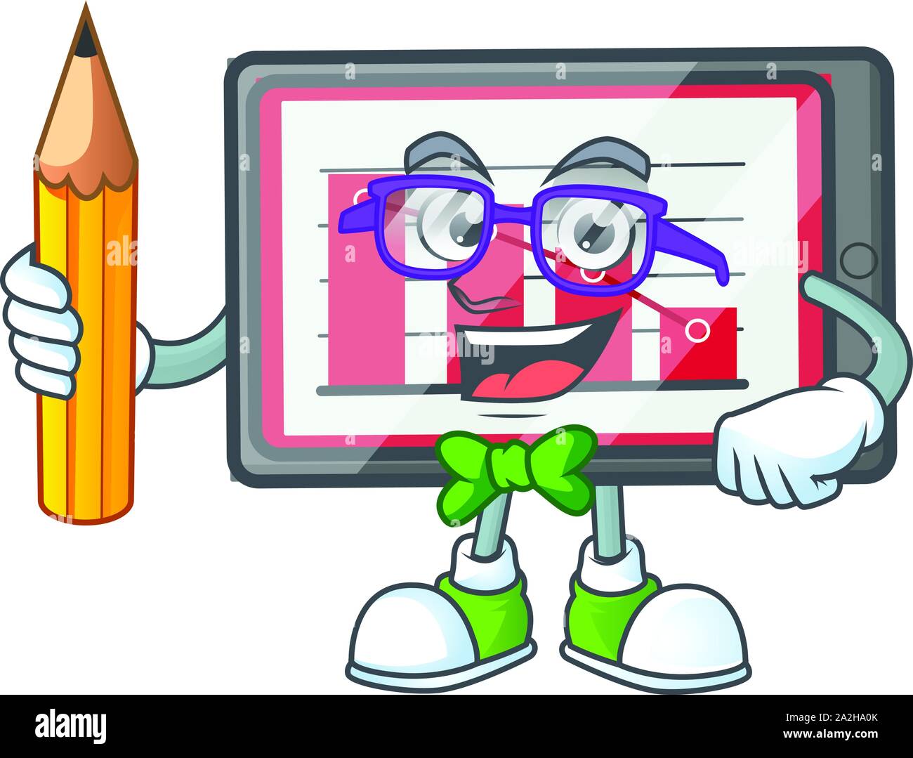 Student down chart horizontal table in cartoon character Stock Vector ...