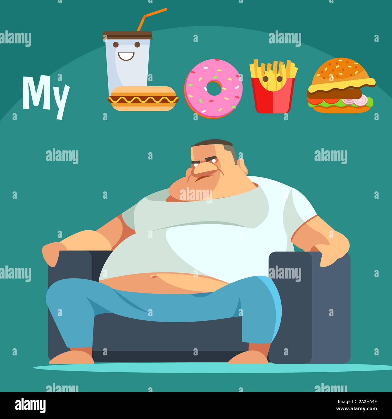 Man with excess weight Stock Vector Images - Alamy