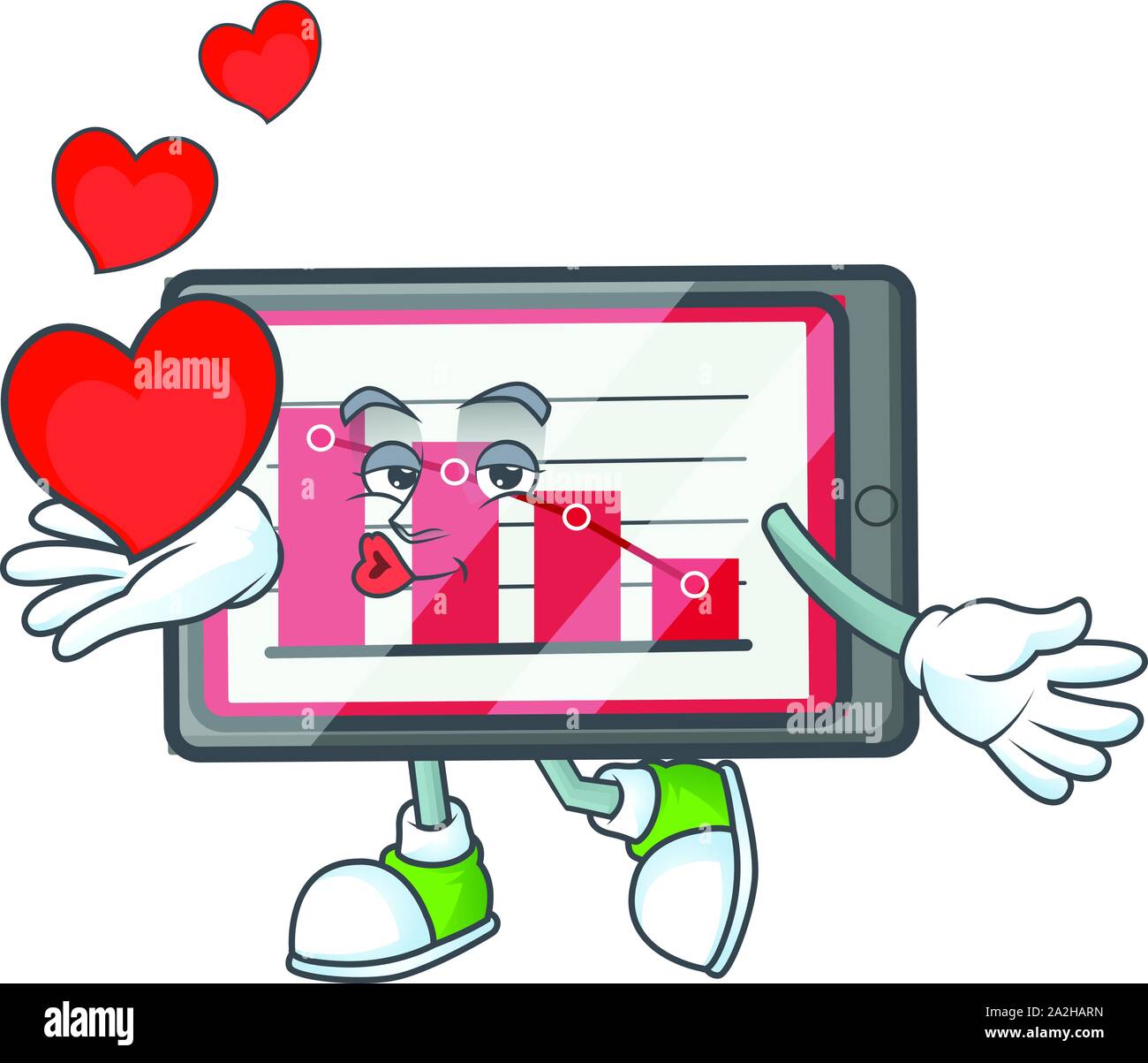 With heart down chart horizontal table for report Stock Vector Image ...