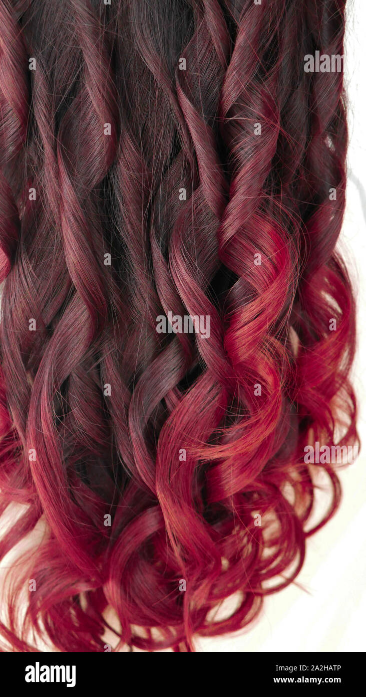 Close-up Long healthy red colored hair Stock Photo - Alamy