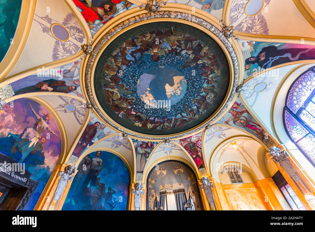 PRAGUE, CZECH REPUBLIC, SEPTEMBER 12 : Art deco interiors of the ...