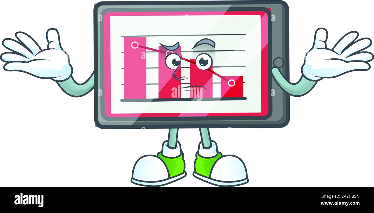 Grinning down chart horizontal table in cartoon character Stock Vector ...