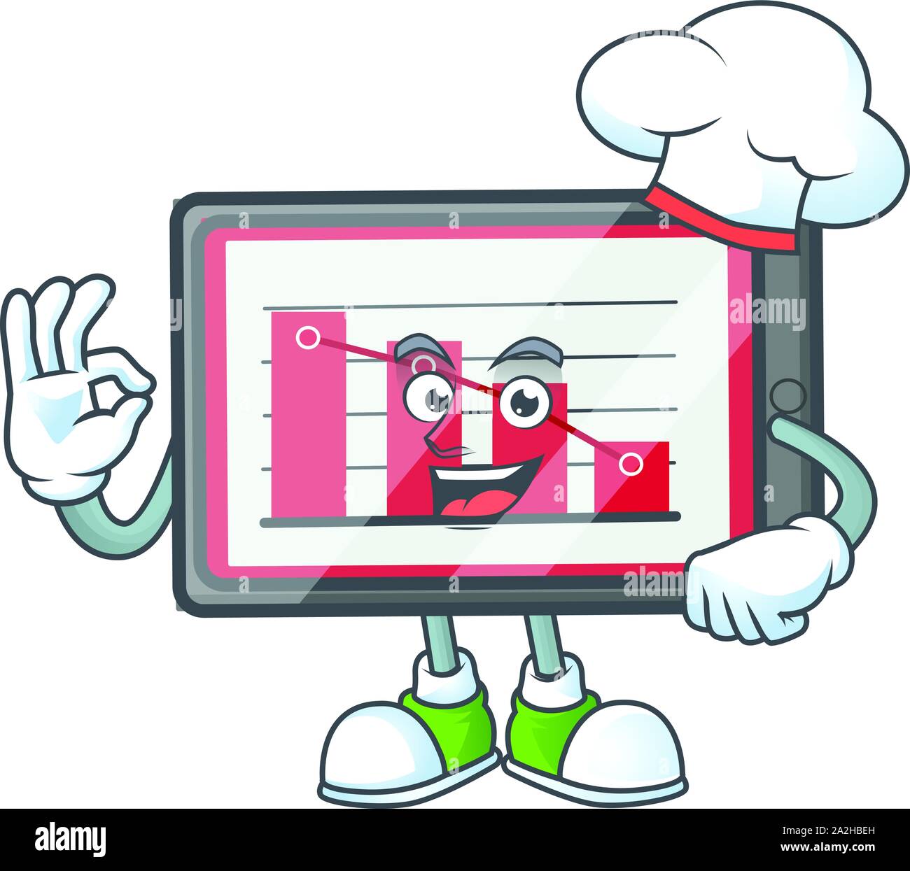 Chef down chart horizontal table in cartoon character Stock Vector ...