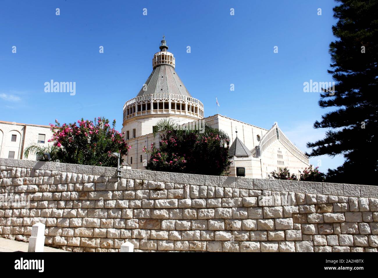 Nazareth, Israel - 10 May 2019: Church Basilica of the Annunciation in the center of Nazareth ...