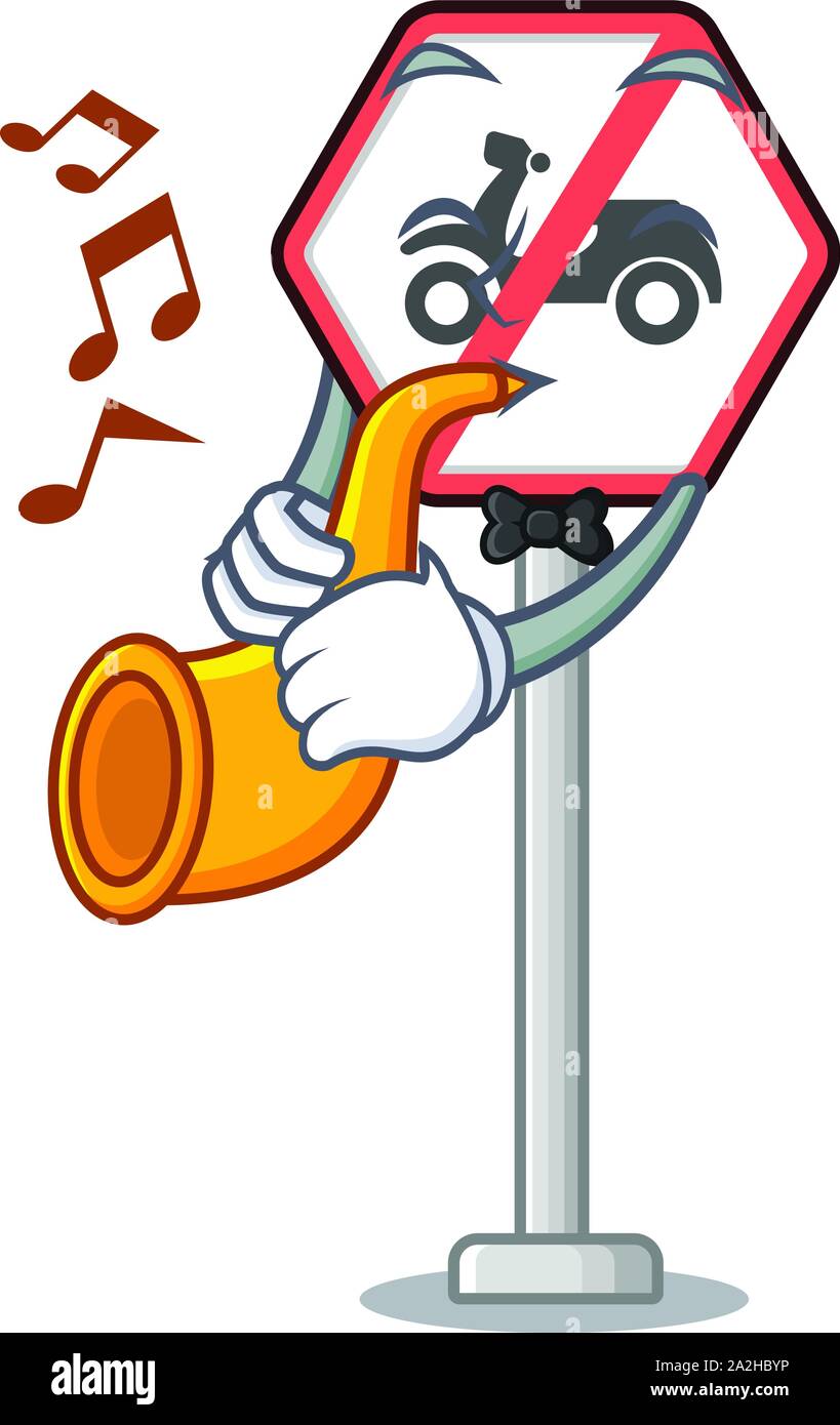 With trumpet no motorcycles on the cartoon roadside Stock Vector Image ...