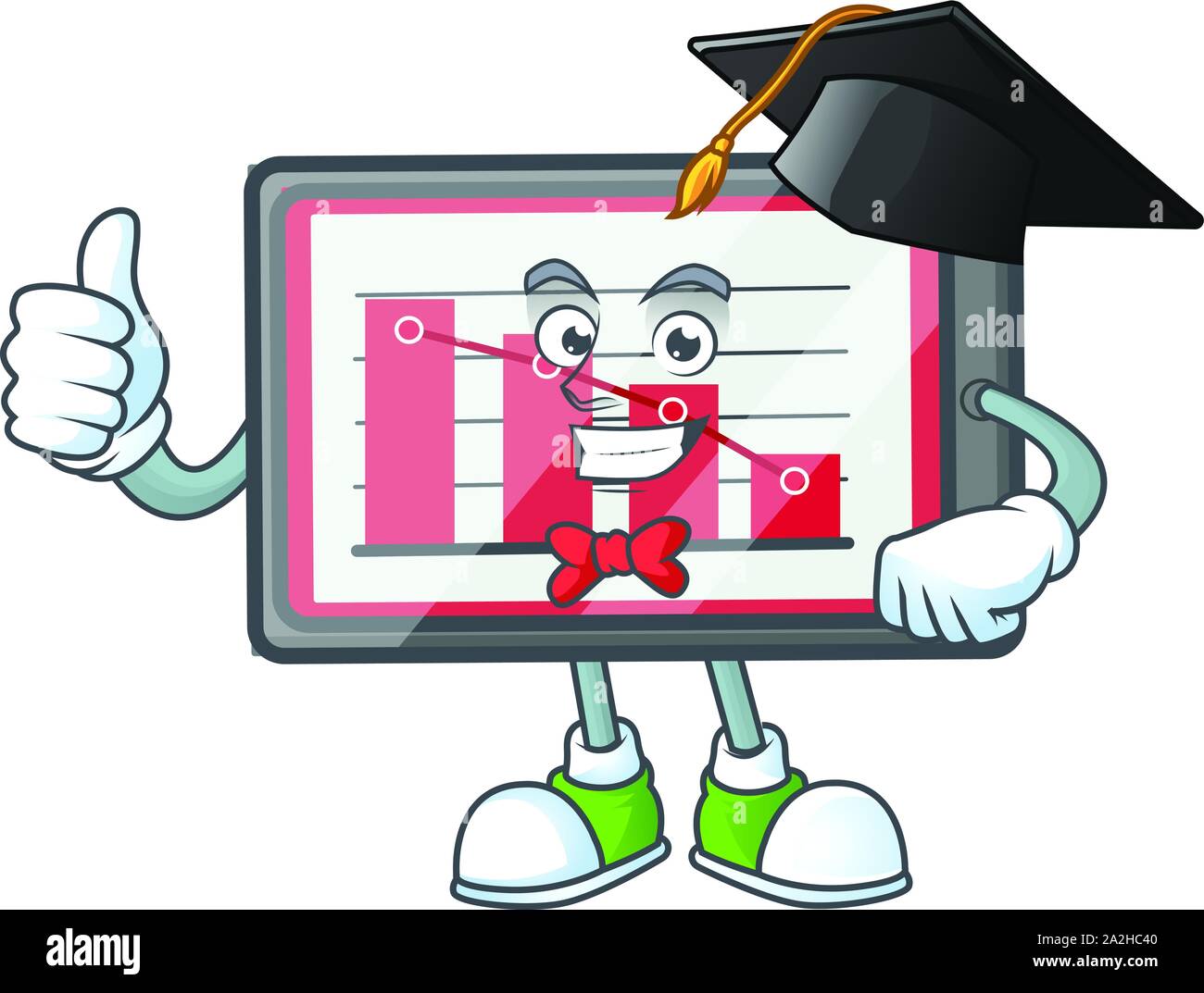 Graduation down chart horizontal table in cartoon character Stock ...