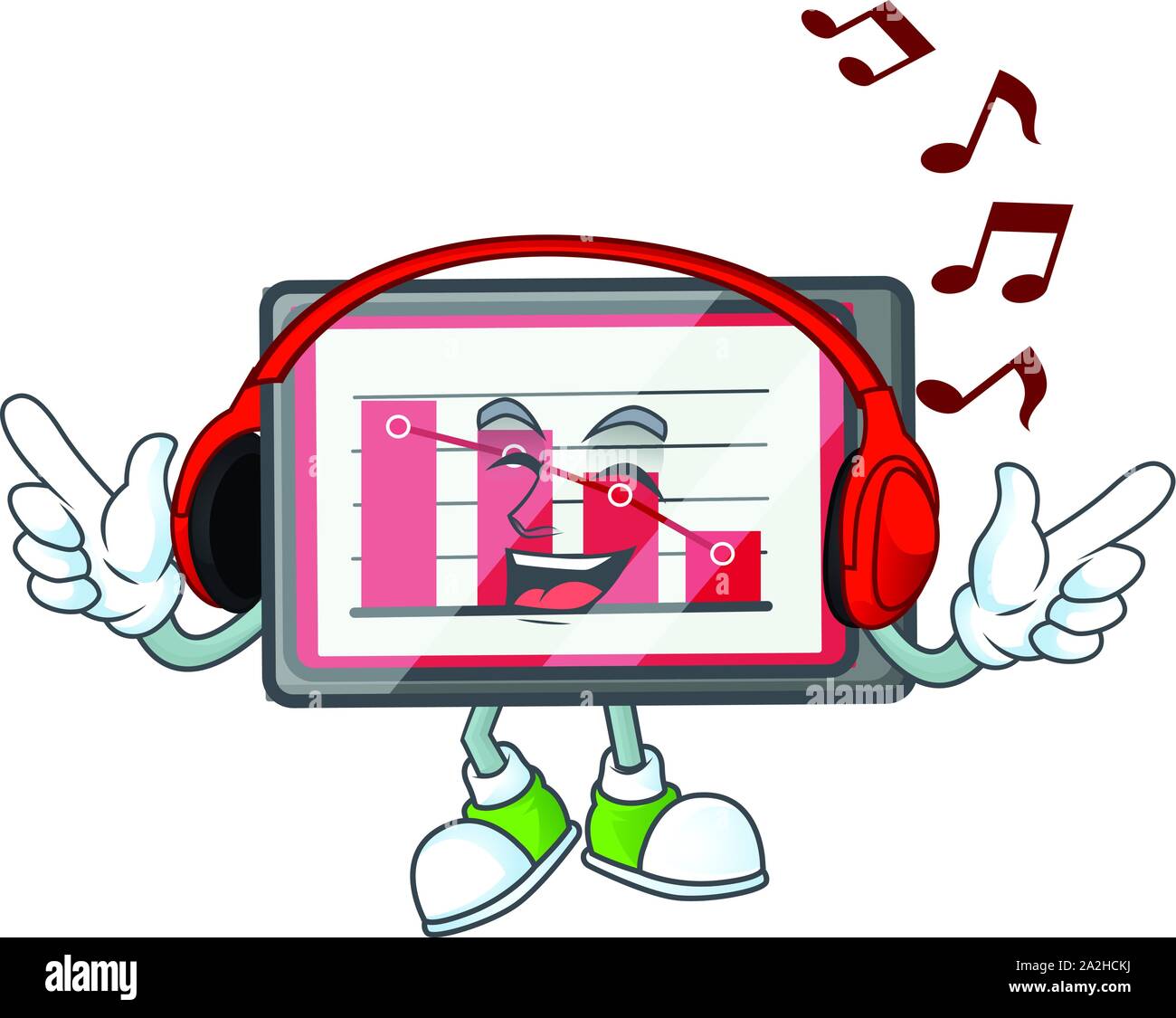 Listening music down chart horizontal table for report Stock Vector ...