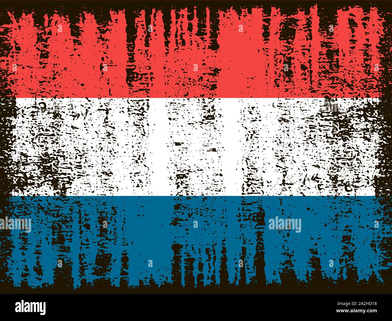 Grunge Dutch flag with crack texture. Vector template Stock Vector ...
