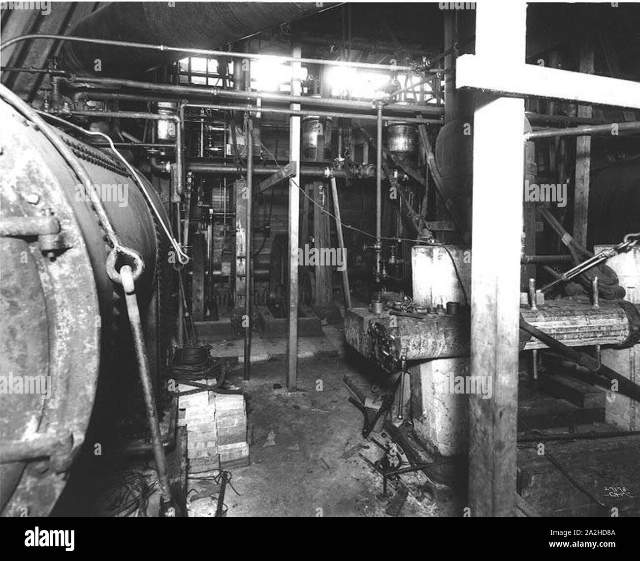 Engine room of the Glacier Fisheries Co fish processing plant, location ...