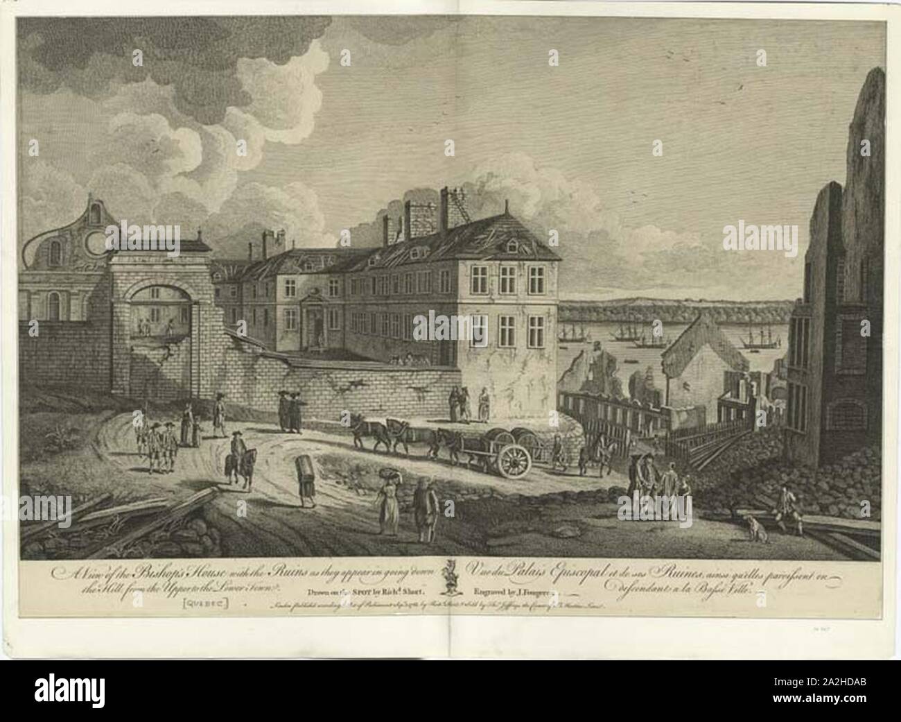 Engraving based on a Richard Short drawing of Quebec City -a Stock ...