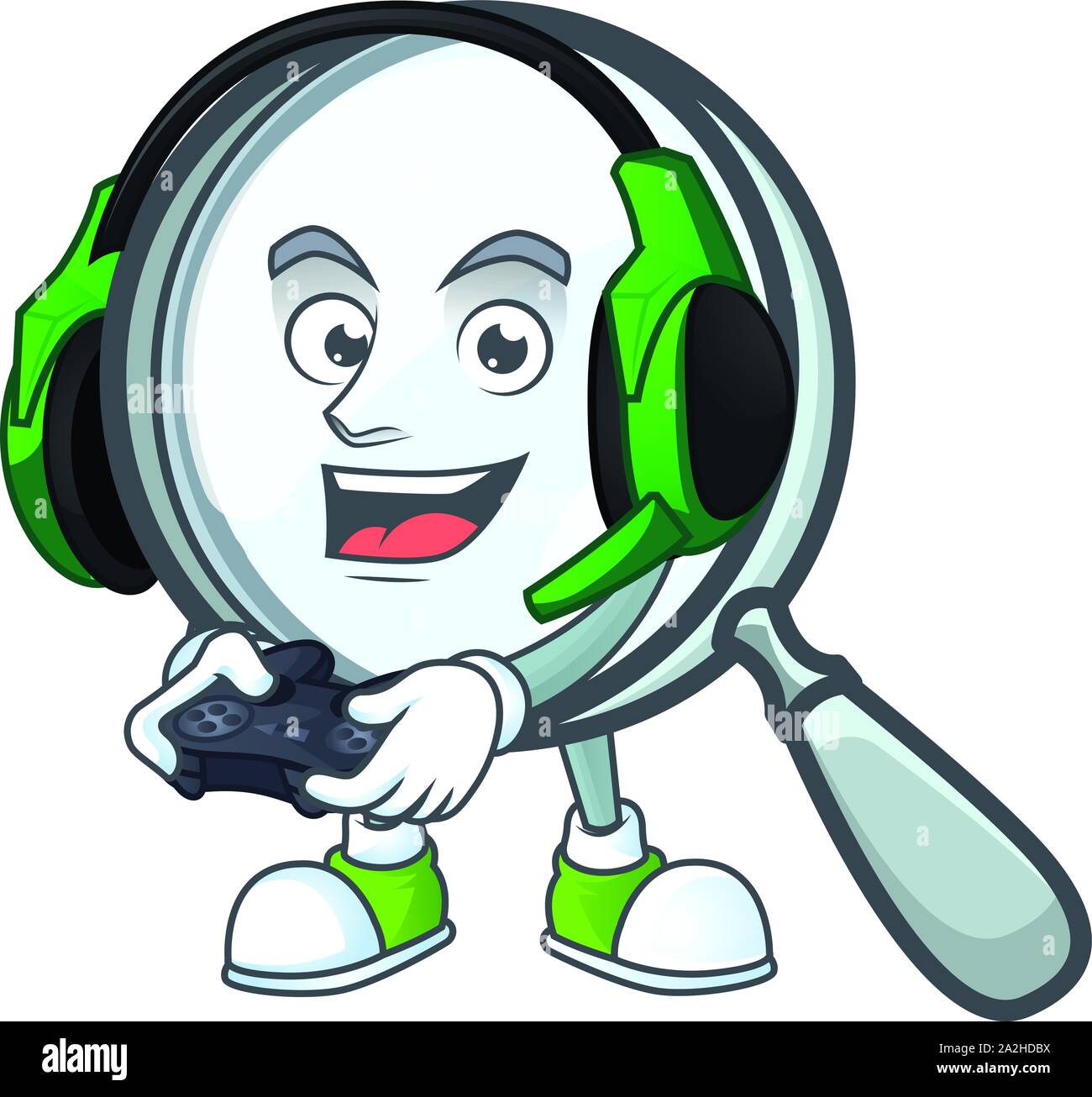 Gaming design magnifying glass cartoon character style Stock Vector ...