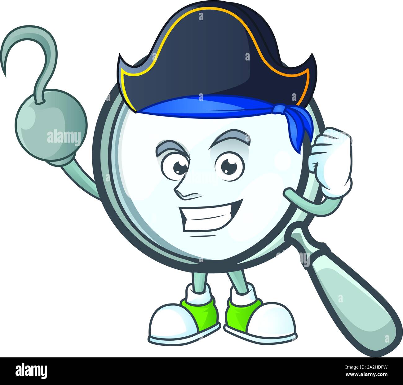 Pirate design magnifying glass cartoon character style Stock Vector ...