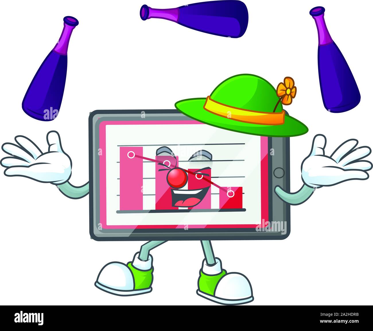 Juggling down chart horizontal table on white background Stock Vector ...