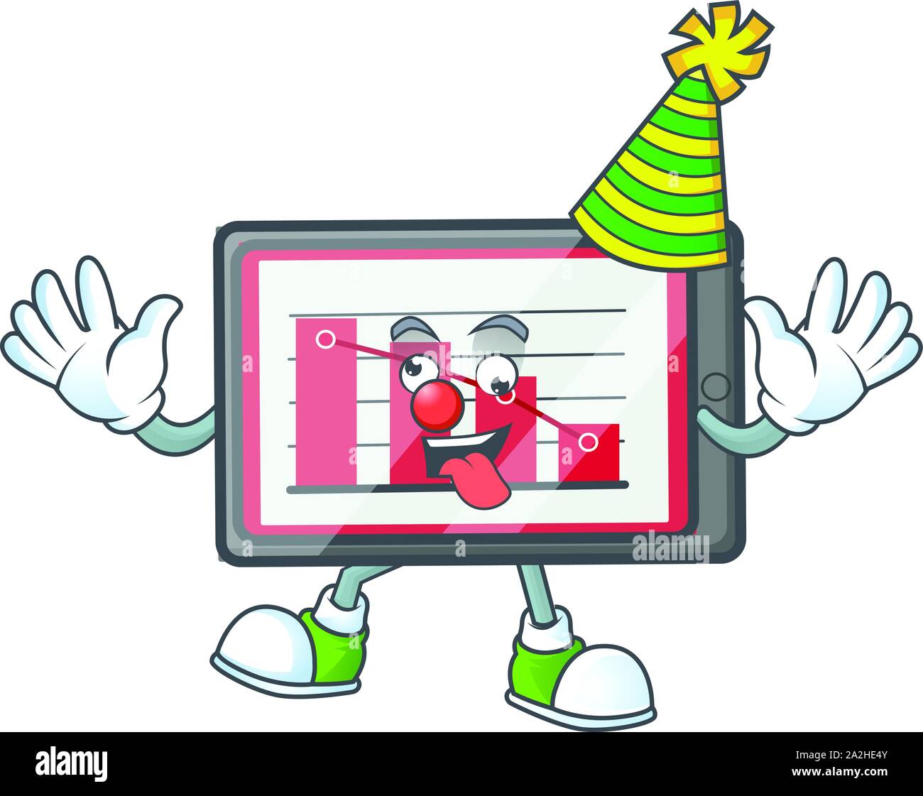 Clown down chart horizontal table on white background Stock Vector ...