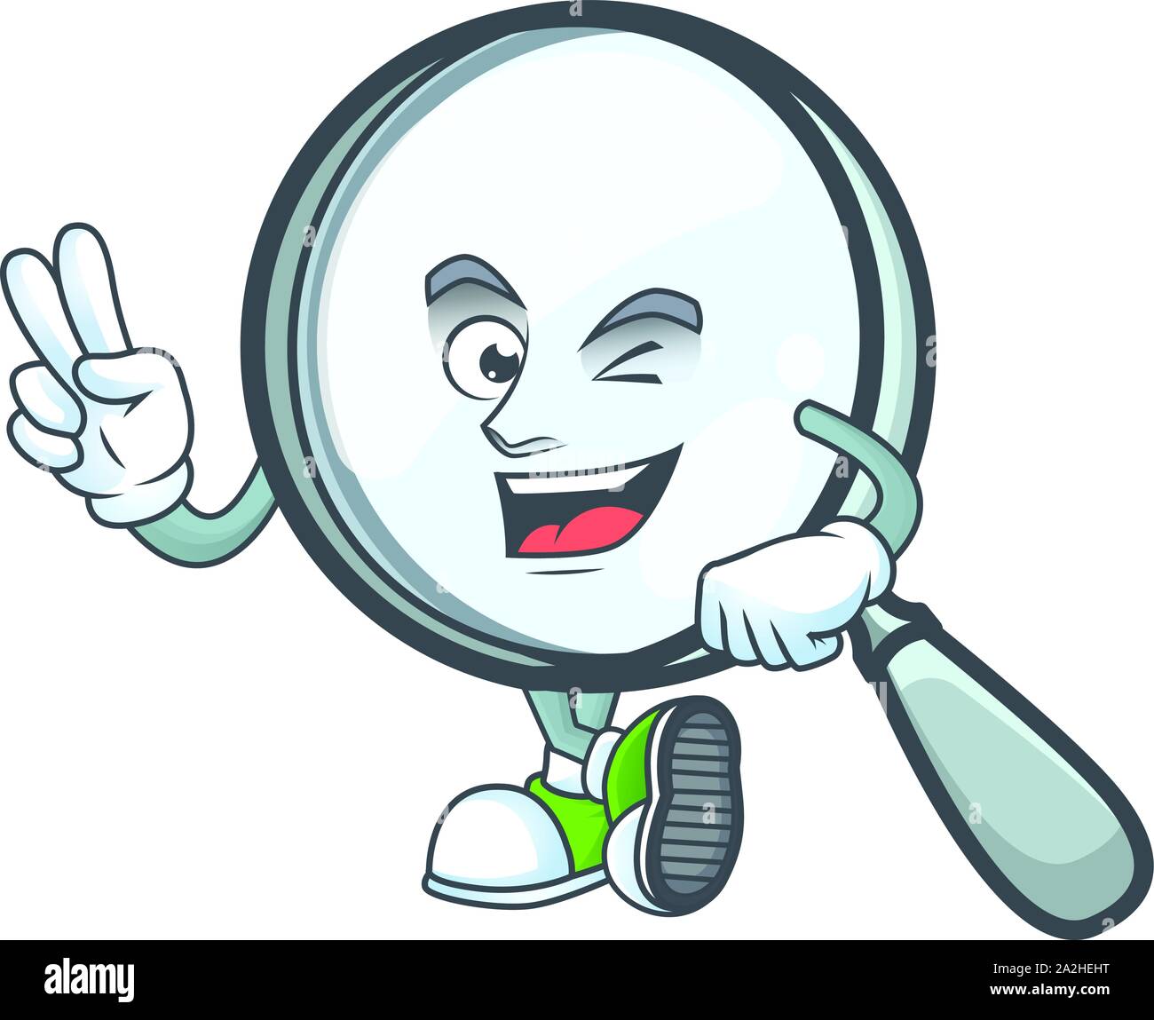 Two finger magnifying glass isolated on white background Stock Vector ...