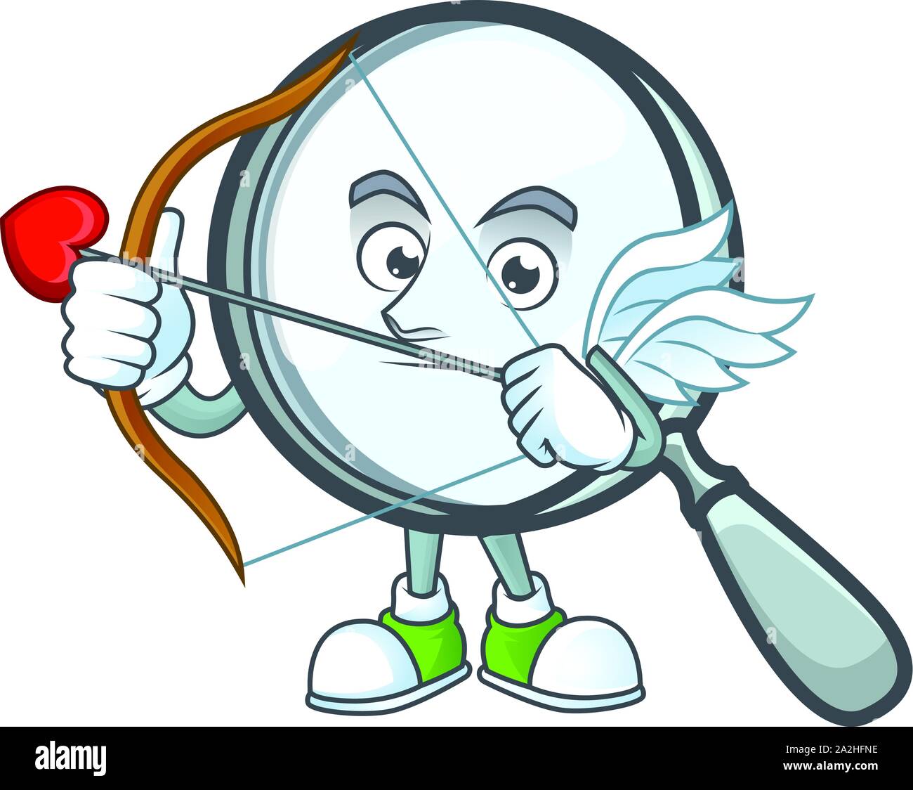 Cupid design magnifying glass cartoon character style Stock Vector ...