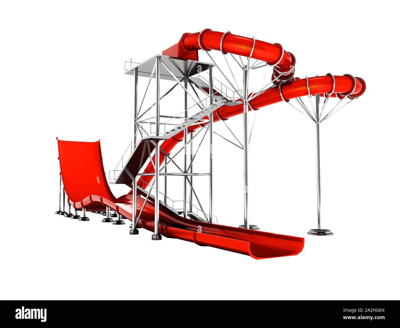 Red water slide Cut Out Stock Images & Pictures - Alamy