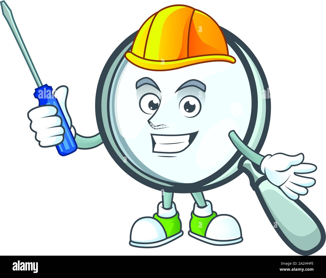 Automotive magnifying glass cartoon character with mascot Stock Vector ...