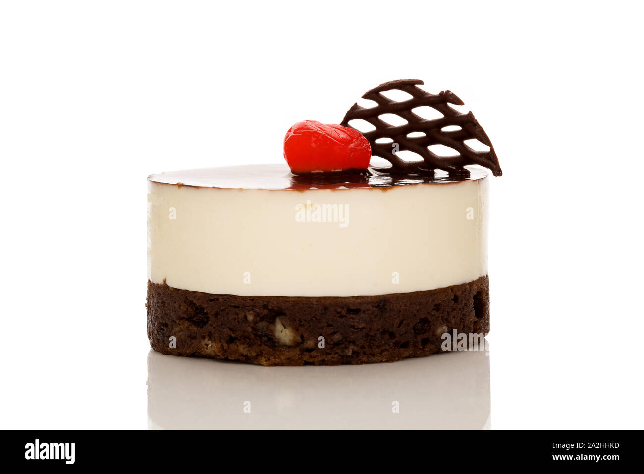 Luxury cottage cheese cake with chocolate isolated on white background ...