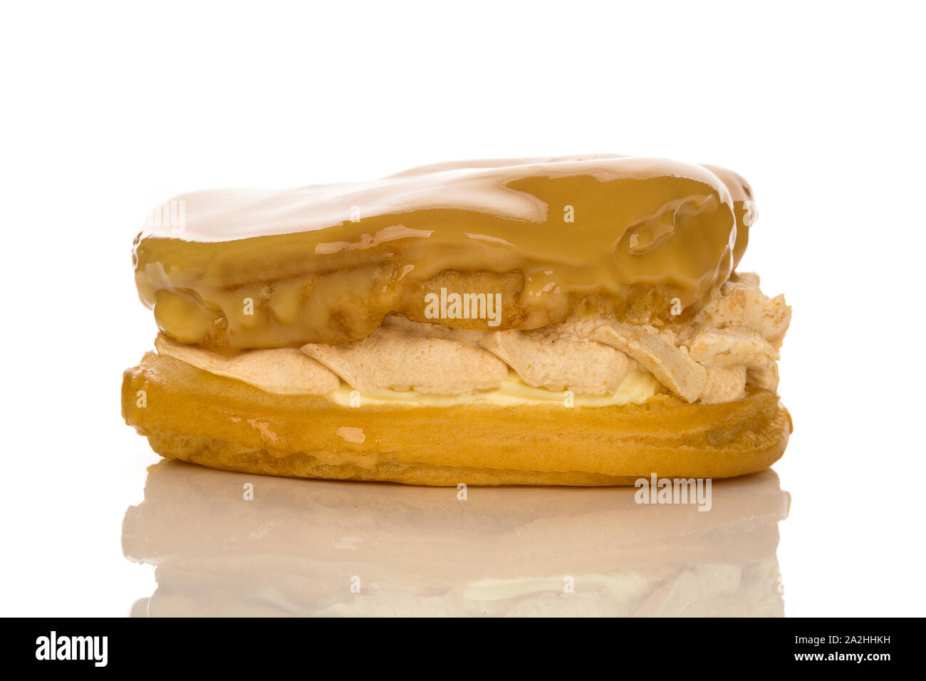 Traditional slovak caramel cake veternik isolated on white background ...