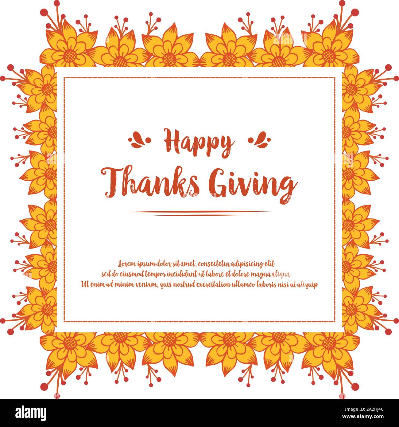 Simple autumn leaf flower frame, for card thanksgiving background ...