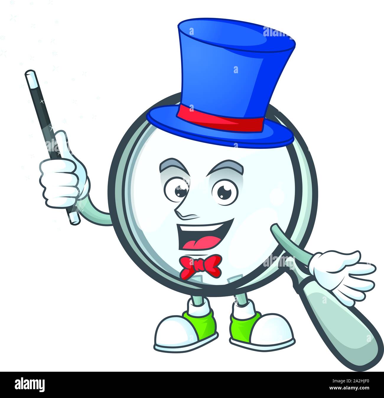 Magician magnifying glass cartoon character with mascot Stock Vector ...