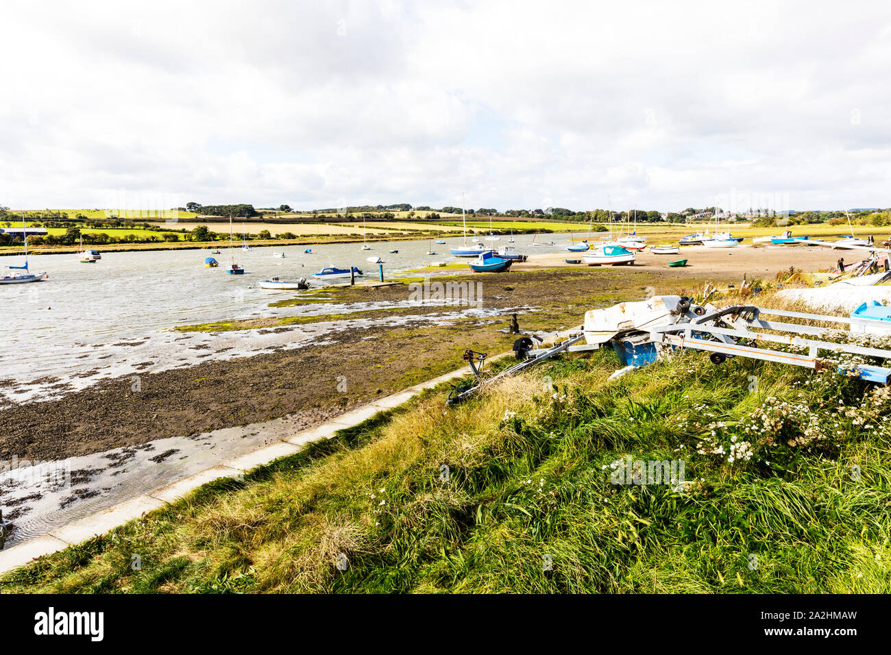 Moored Boats Alnmouth River Aln Esturay Northumberland England ...